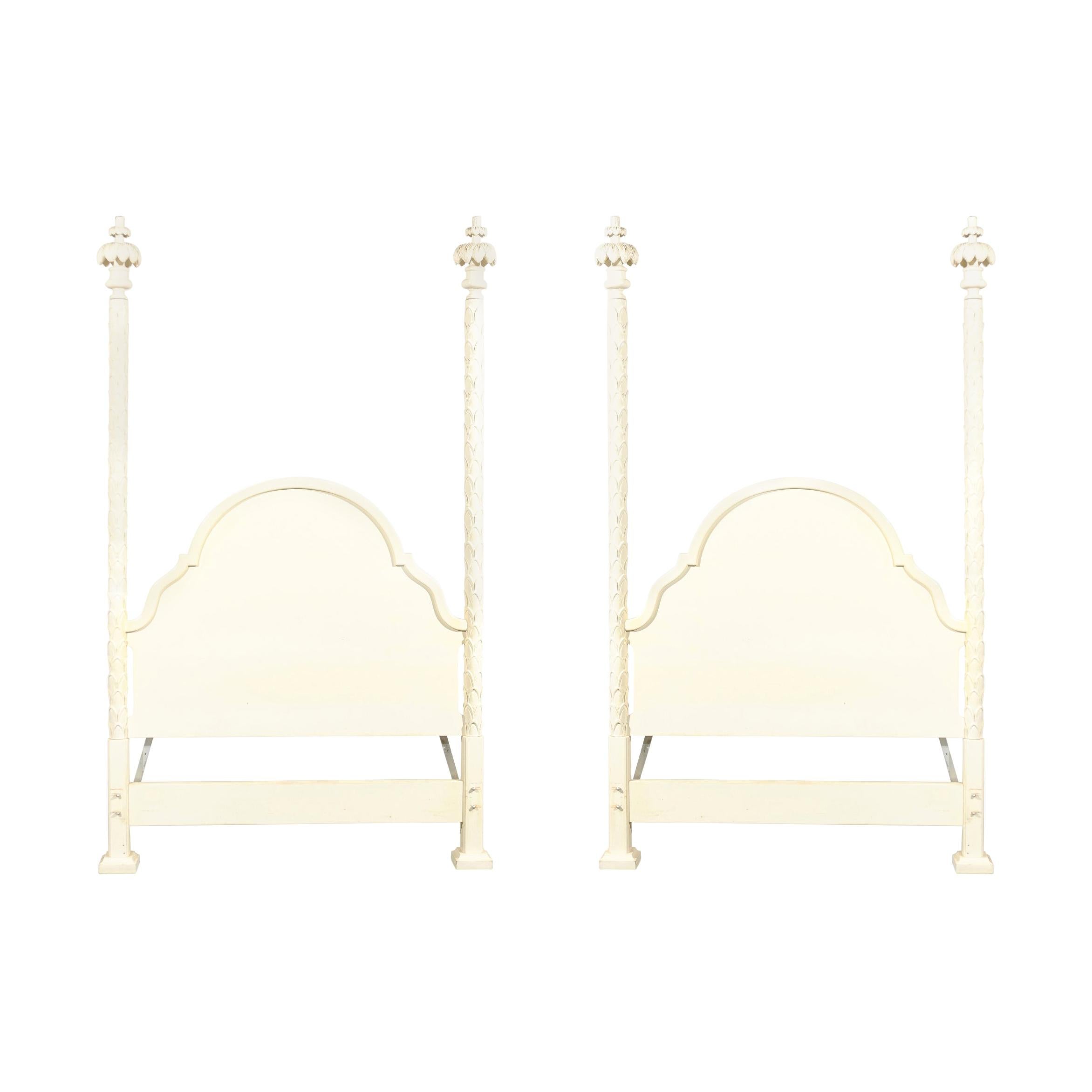 Pair of 20th Century Roundtree Twin Bed Headboards with Finials ...