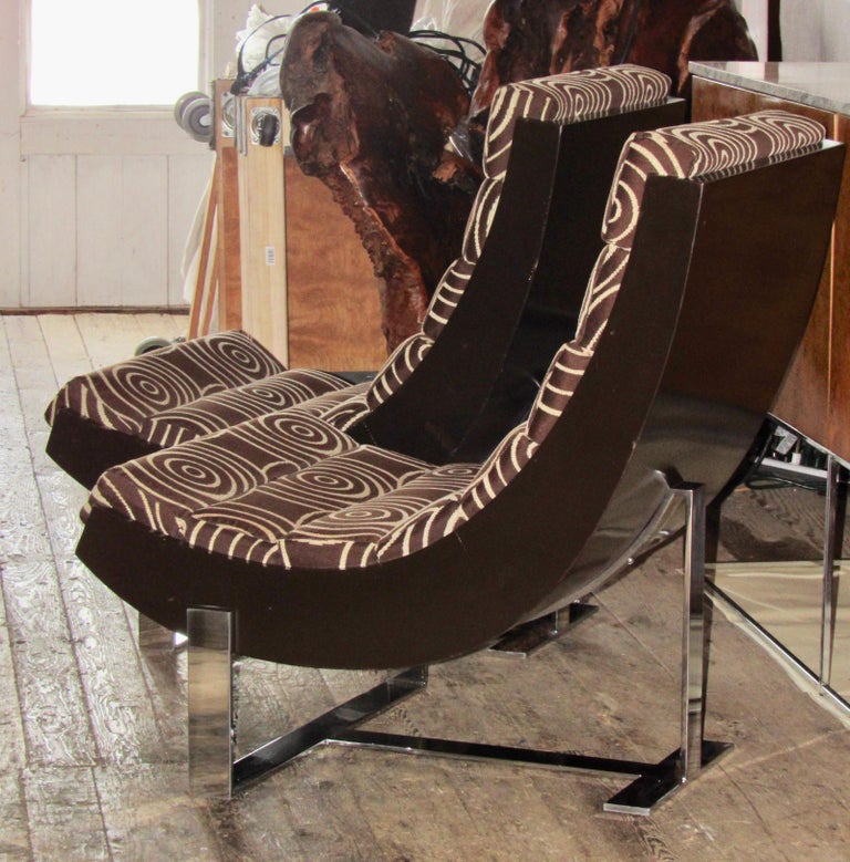 Pair of Modern Channel Lounge Chairs For Sale at 1stDibs