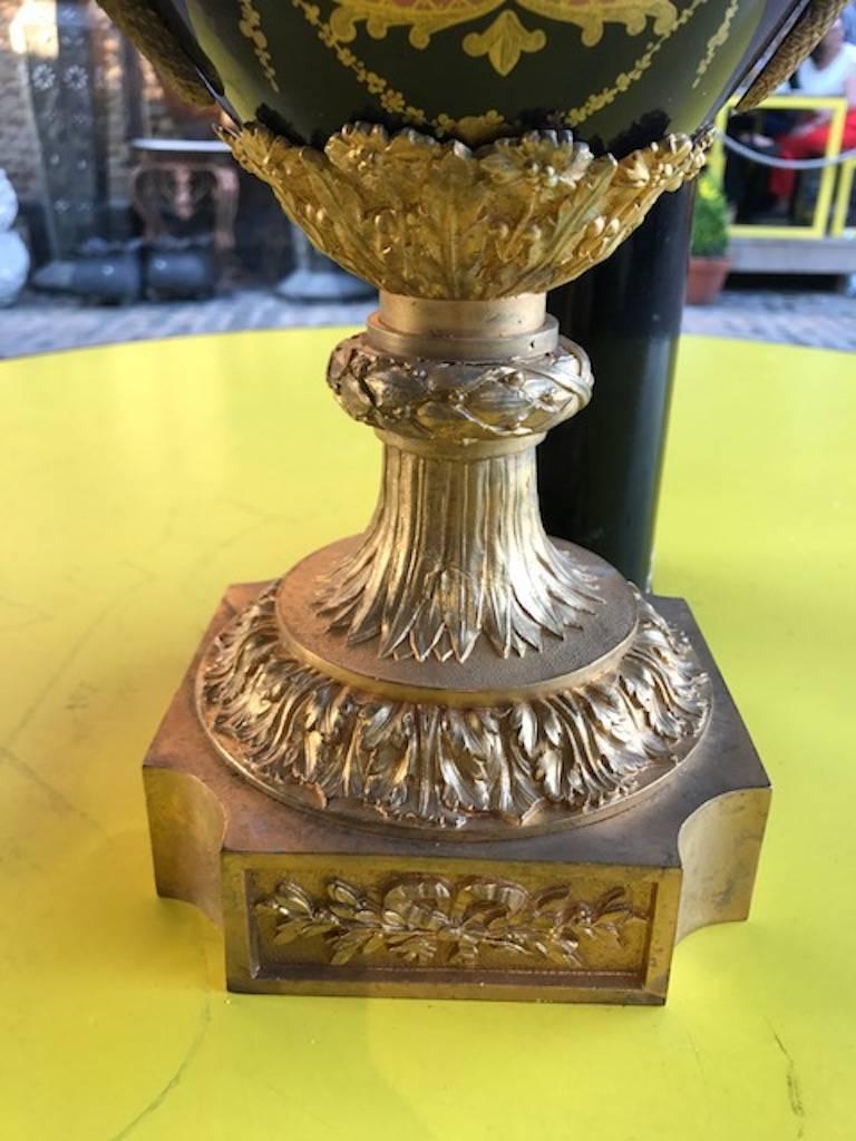Pair of 20th Century Sevres Style Porcelain Ormolu Vases For Sale at ...
