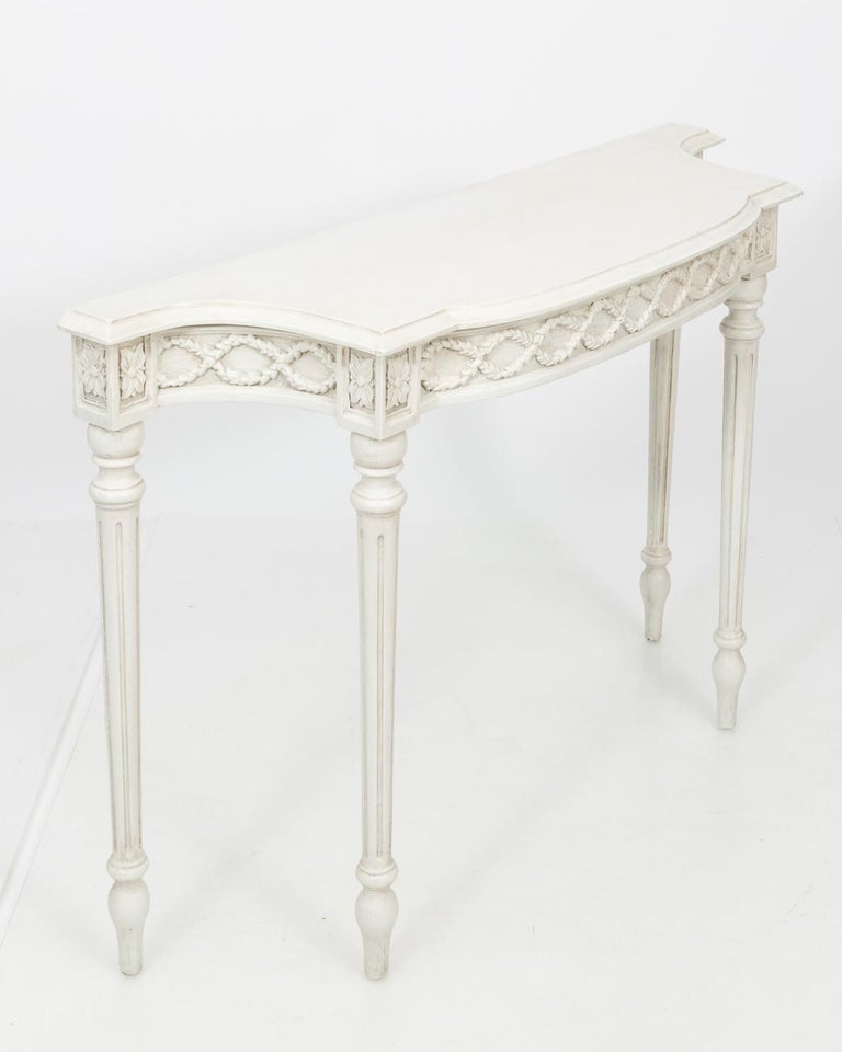 Pair of 20th Century White Neoclassical Consoles at 1stDibs