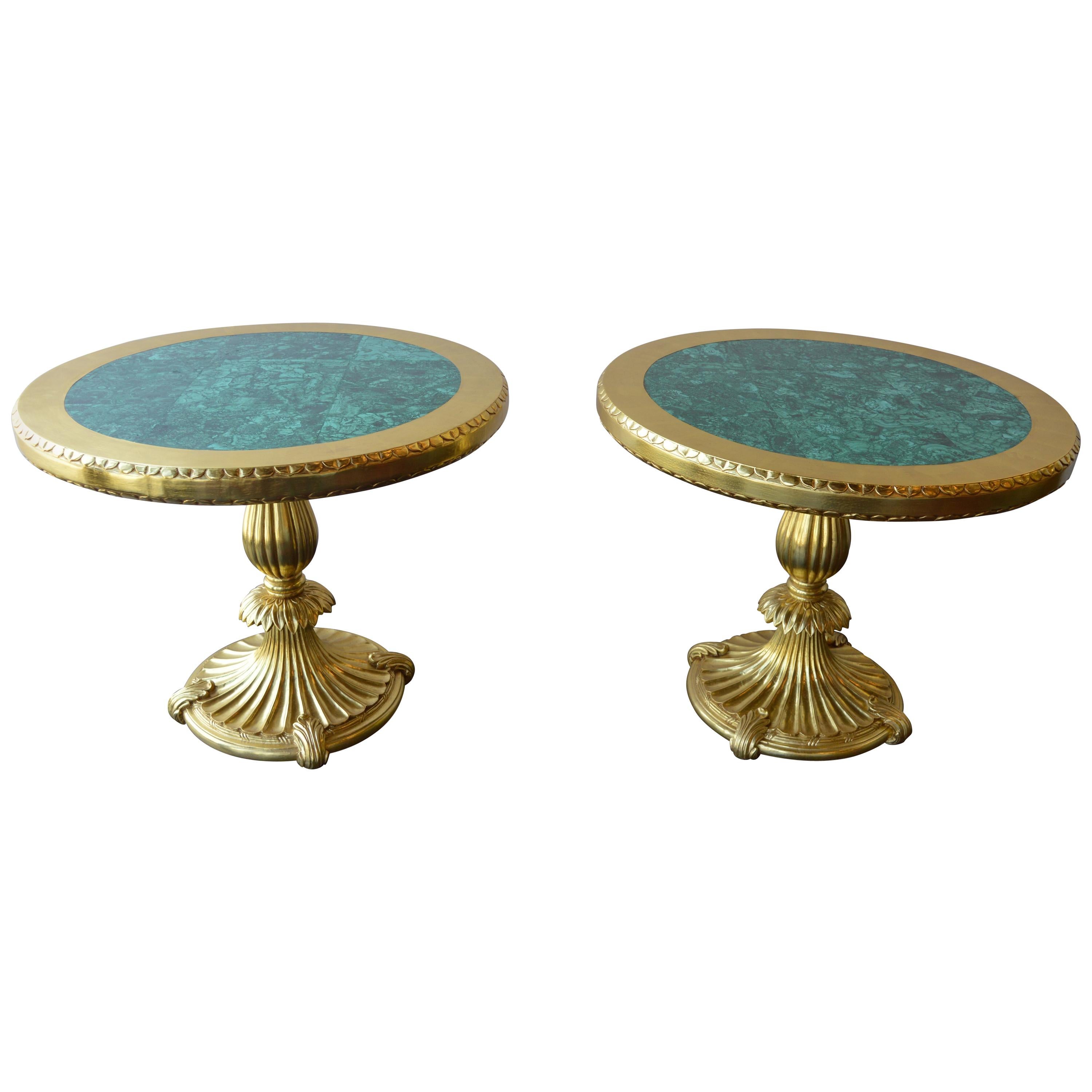 Gold Leaf Art Deco Style Table Attributed to Joseph de Coene at 1stDibs