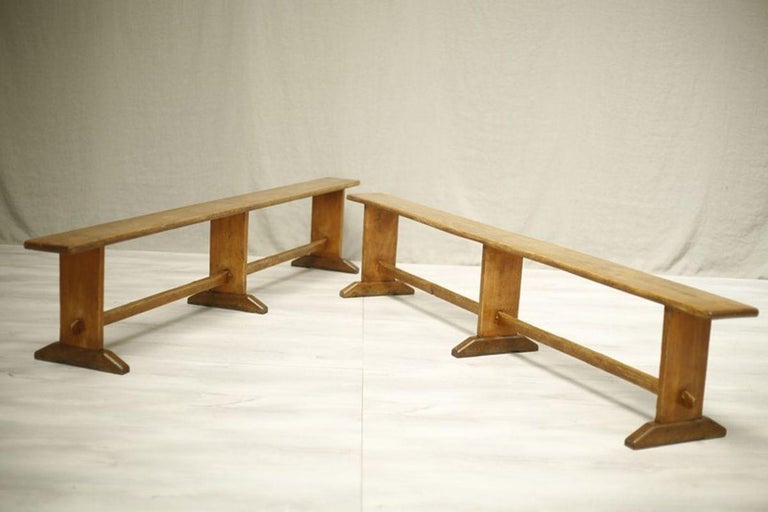 Pair of 2.5m 19th Century Country Benches at 1stDibs