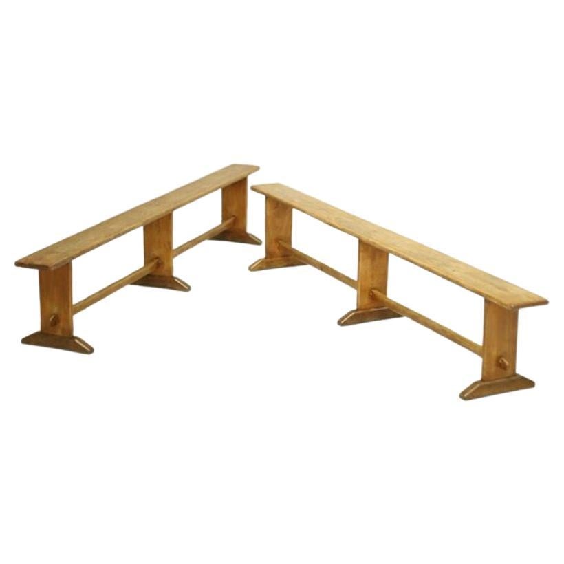 Pair of French Country Benches in Sycamore at 1stDibs