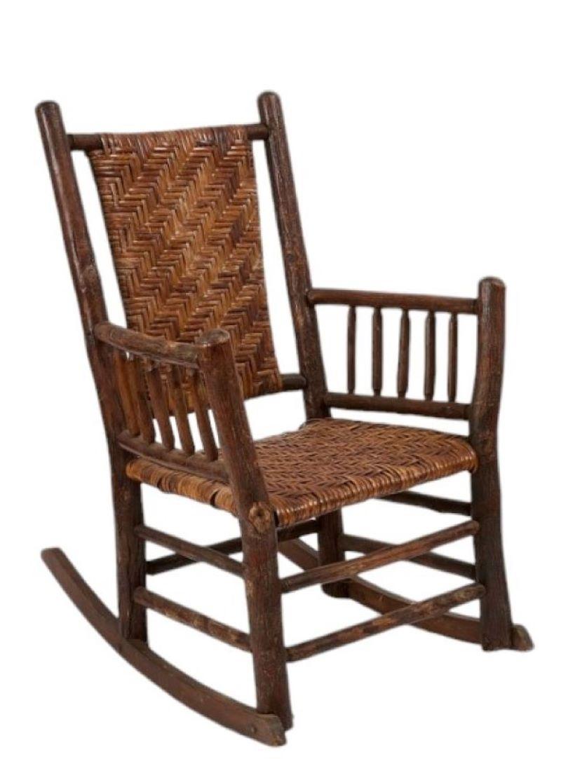 Pair of 30s Old Hickory Rocking Chairs -Pair For Sale at 1stDibs