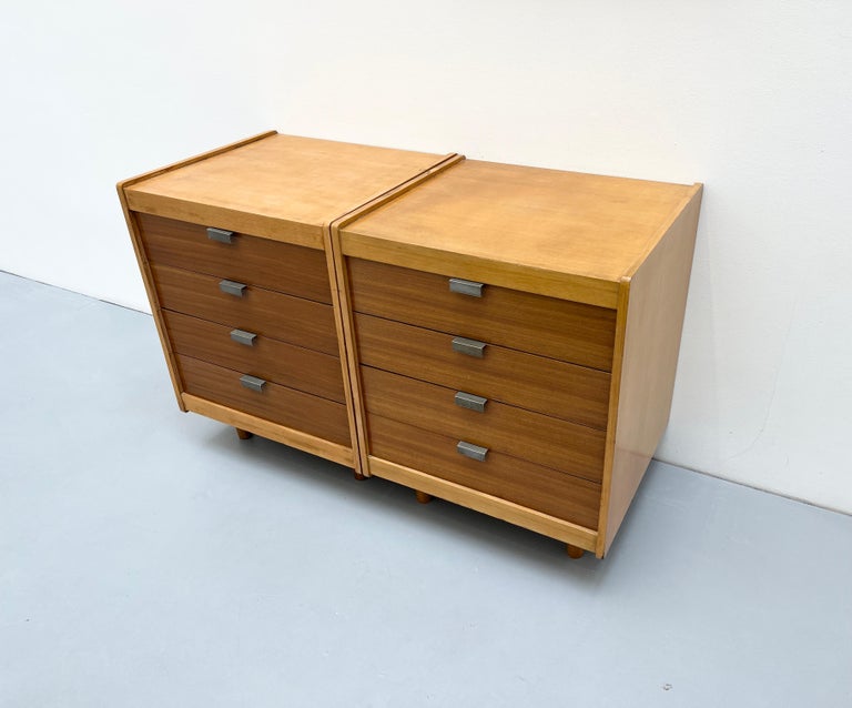 Pair of 4 Drawer Commode in Ash by Alain Richard, Charron Groupe 4 ...