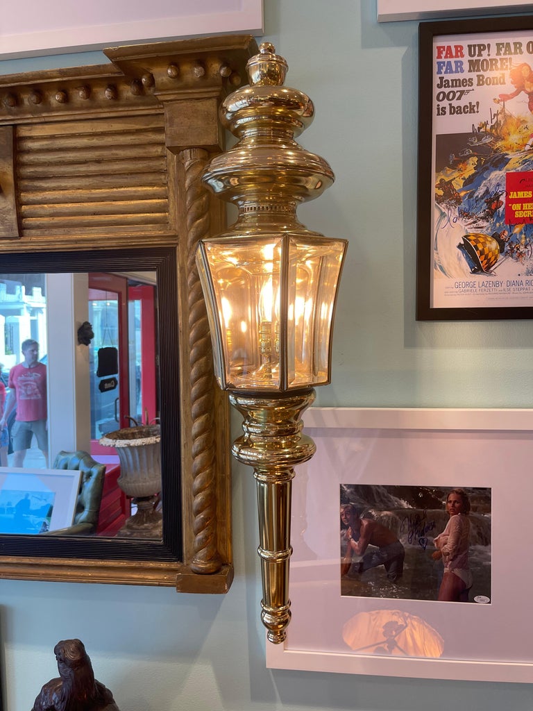 Pair of 6 Sided Beveled Glass Coach Lamps Late 19th Century For Sale at ...