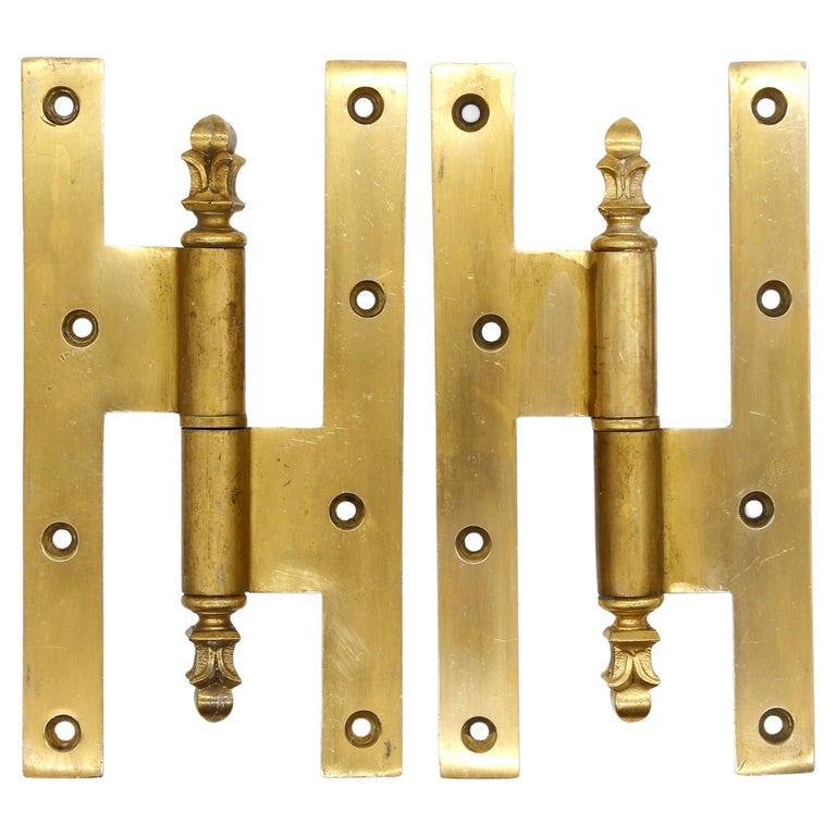 Pair of Brass Paumelle Antique Door Hinges Olive Knuckle, Italy For ...