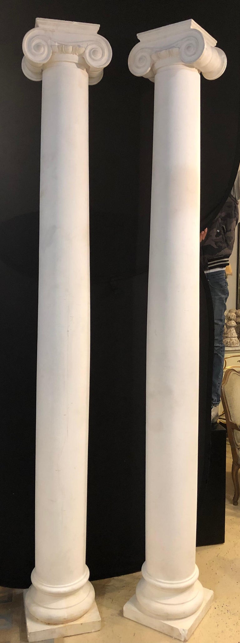 Pair of Columns Having Corinthian Carved Capitals Composite or ...