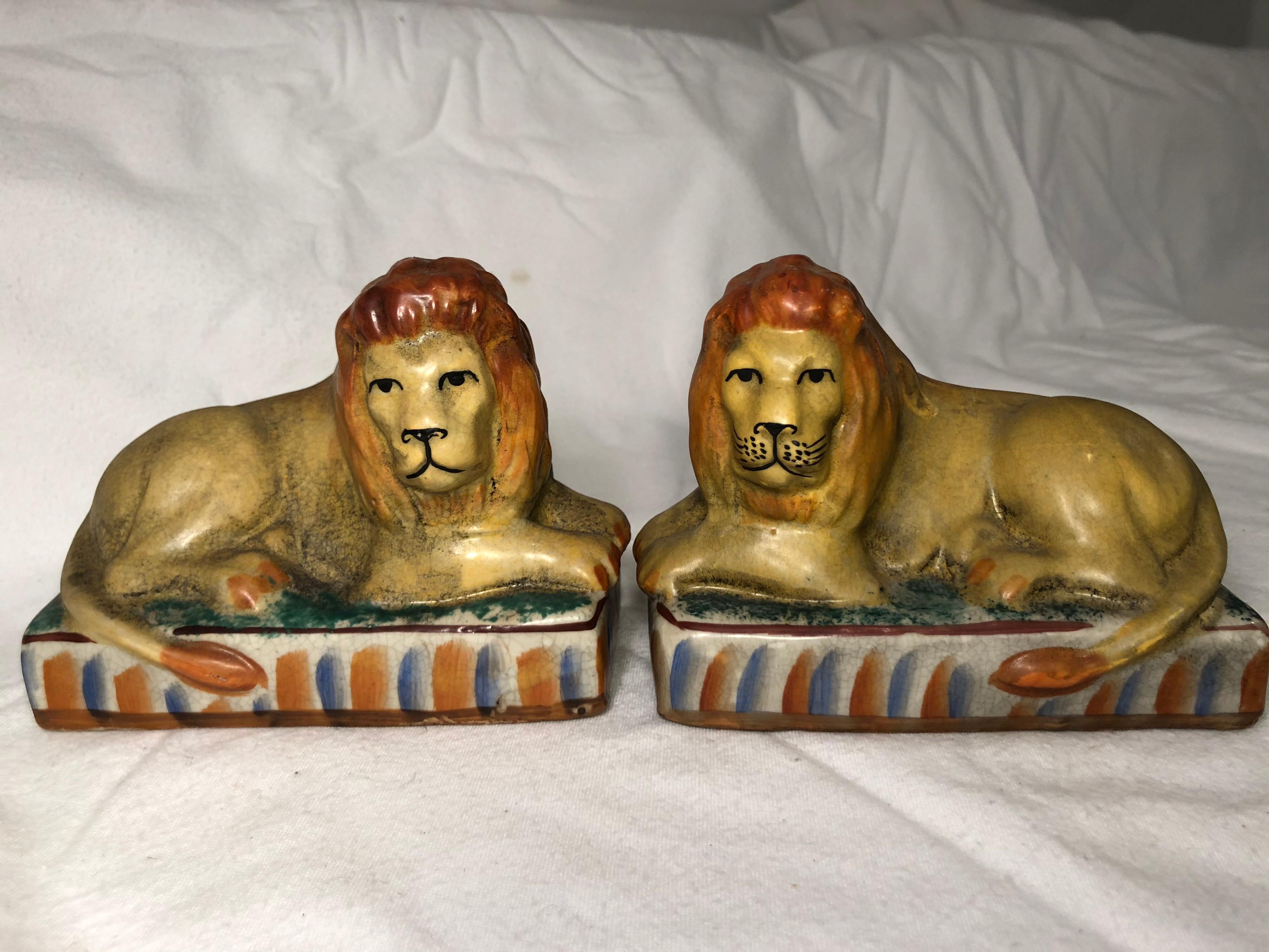 Pair of a Ceramic Lions at 1stDibs