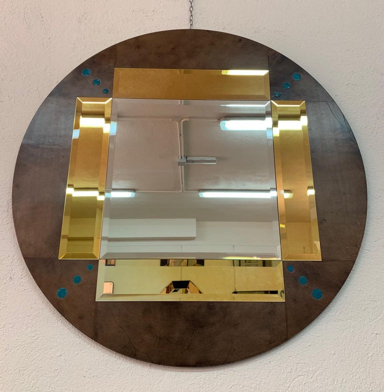 Pair of a Parchment and Shagreen Mirrors, Italy For Sale at 1stDibs