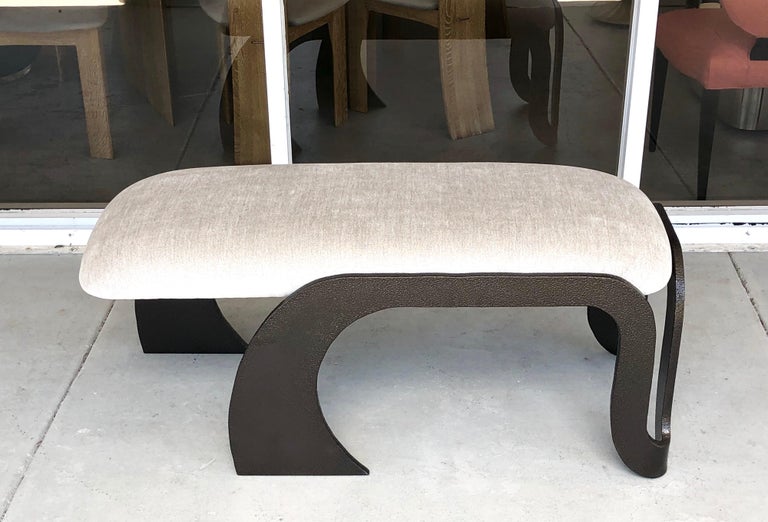 Pair of Abstract Modern Heavy Bronze Enamel Benches Ottomans, 1980s at ...