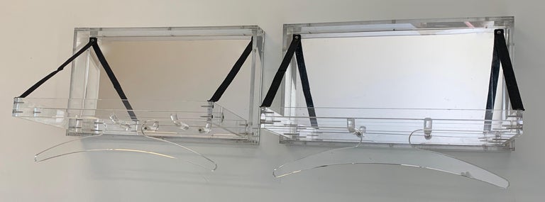 Acrylic Collapsable Coat Rack with Mirror For Sale at 1stDibs