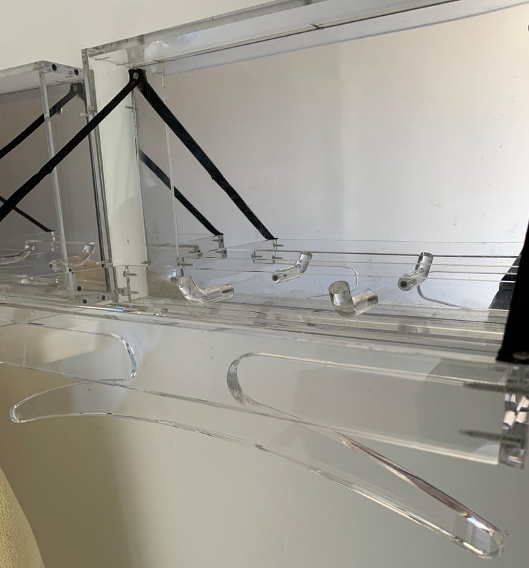 Acrylic Collapsable Coat Rack with Mirror For Sale at 1stDibs