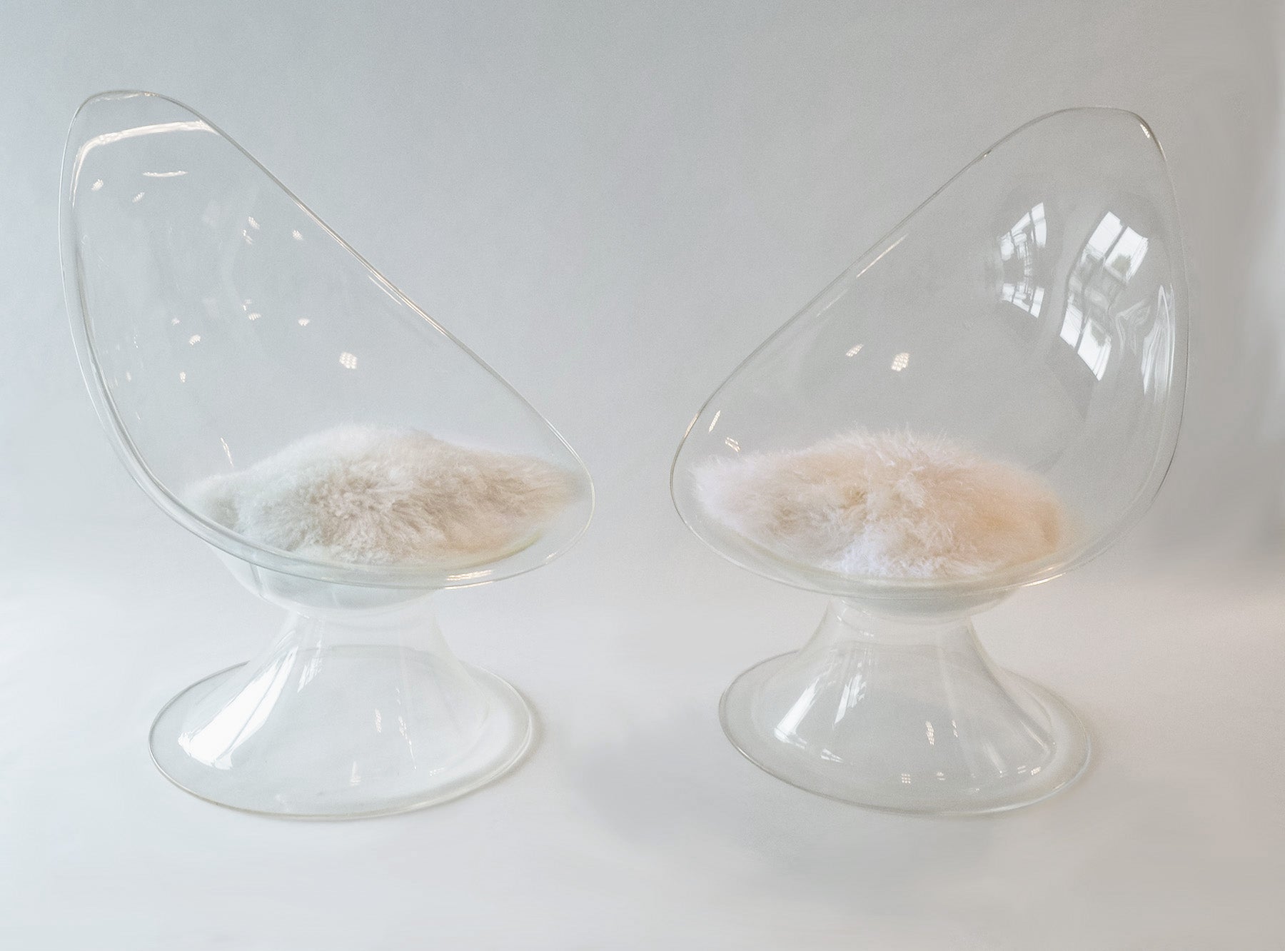 Pair of Acrylic Lily Chairs Invisible Group Series Erwine and Estelle ...