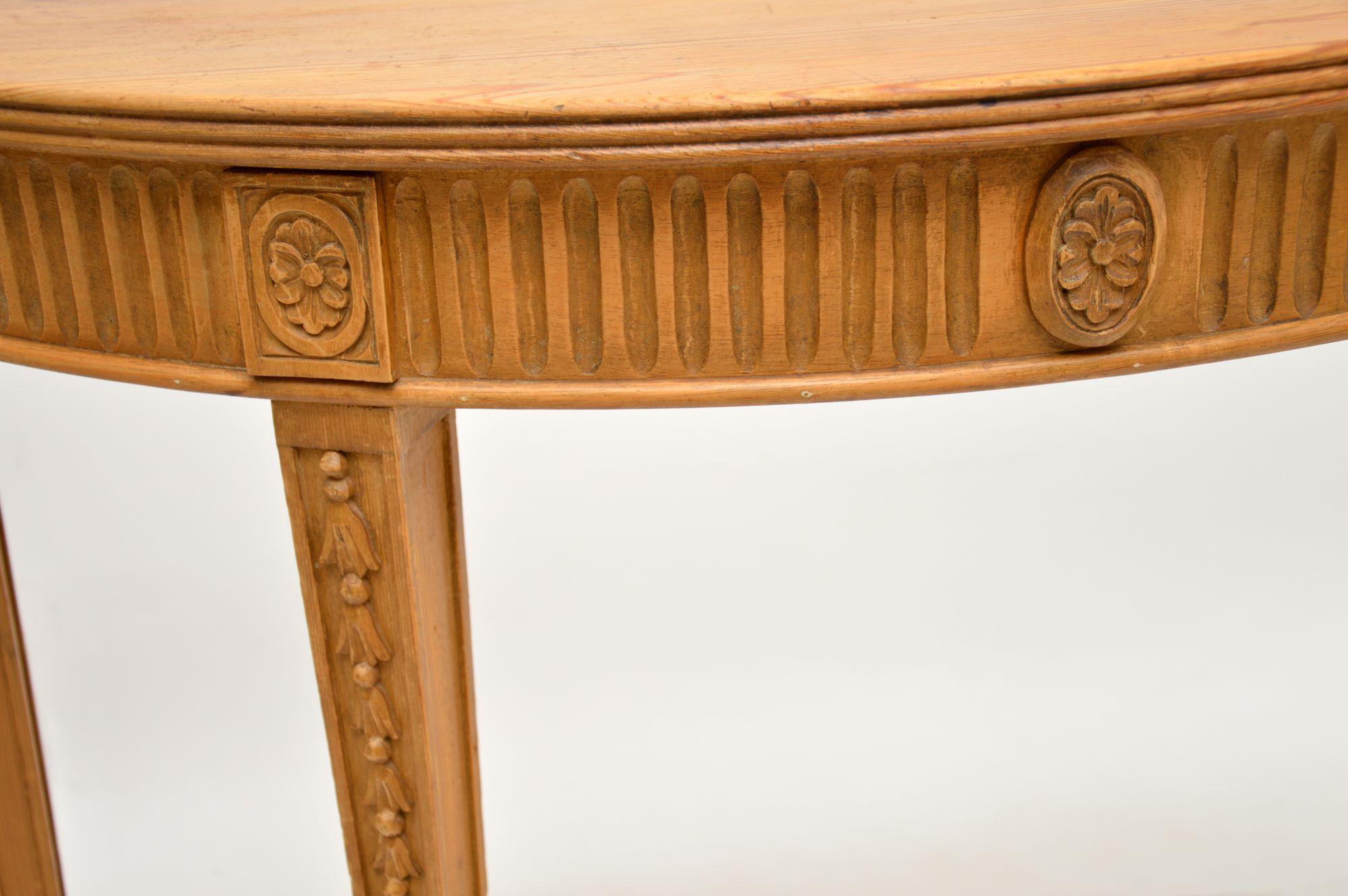 Pair of Adam Style Antique Pine Console Tables For Sale at 1stDibs