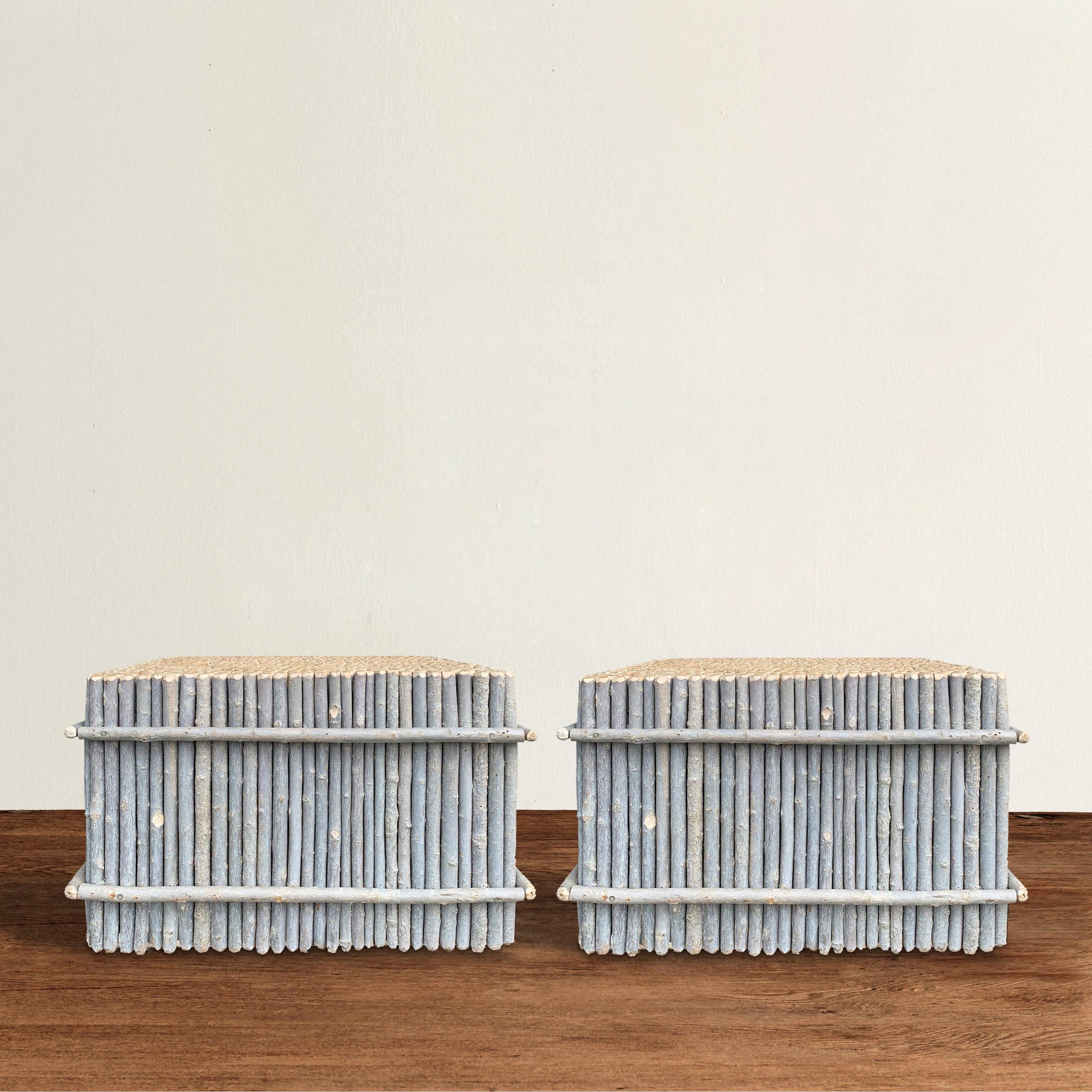 Pair of Adirondack-Style Twig Tables at 1stDibs