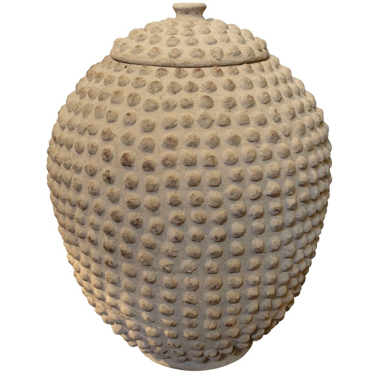 African Terracotta Water Pot with Lid, 1930s at 1stDibs