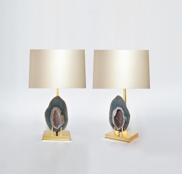 Pair of Agate Lamps by Phoenix For Sale at 1stDibs