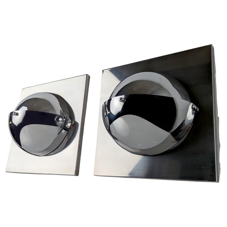 Pair of Age Space Adjustable Sphere Chrome Sconces, 1970 For Sale at ...