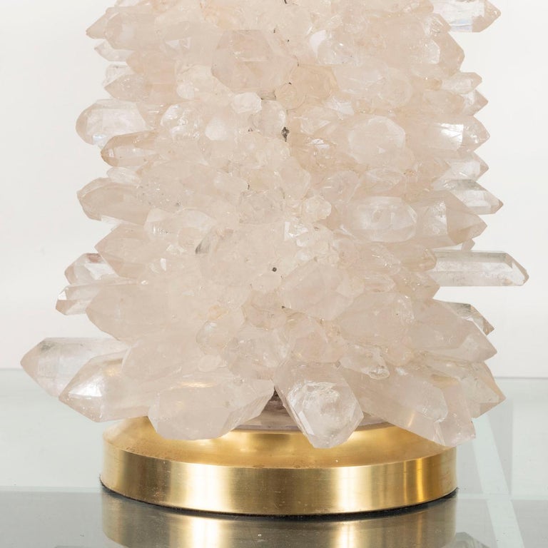 Pair of "Aggregate" Rock Crystal Cluster Lamps by Spark Interior For ...