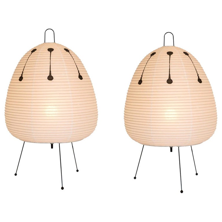 Pair of Akari Model 1AD Light Sculptures by Isamu Noguchi at 1stDibs