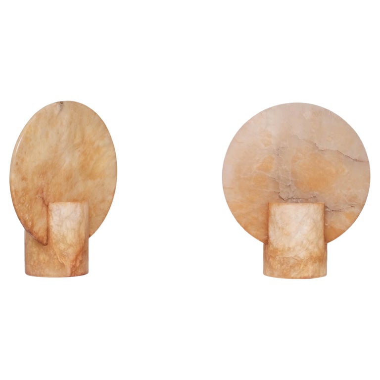 Pair of Alabaster Spanish Table Lights For Sale at 1stDibs