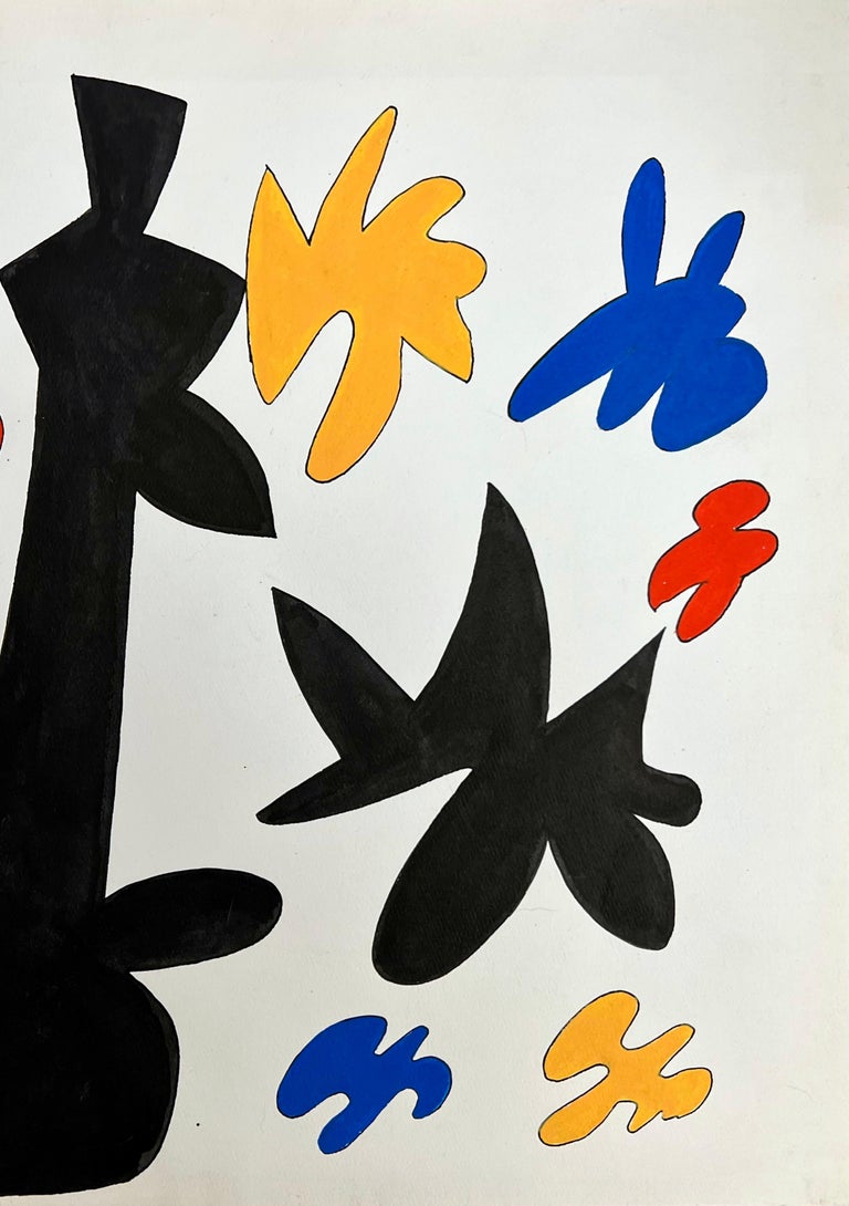 Pair of Alexander Calder Style Gouaches, Circa 1980's For Sale at 1stDibs