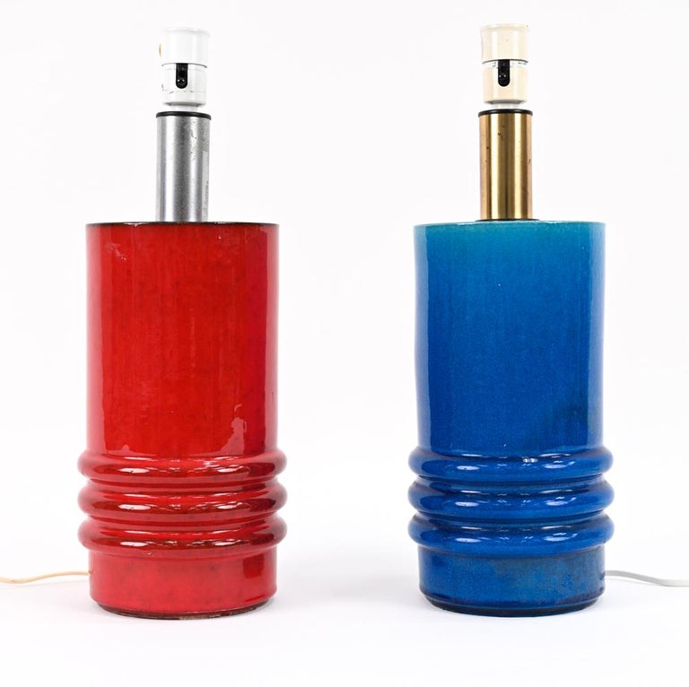 Pair of Allan Schmidt for Lyfa Stoneware Table Lamps For Sale at 1stDibs