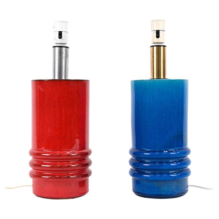 Pair of Allan Schmidt for Lyfa Stoneware Table Lamps For Sale at 1stDibs
