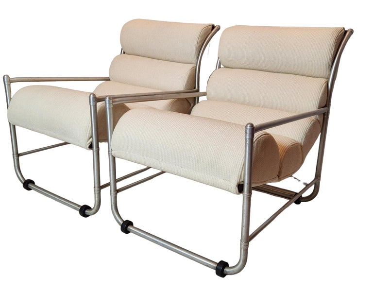 Pair of Aluminum Warren McArthur Sling Chaises / Lounge Chairs, 1938 ...