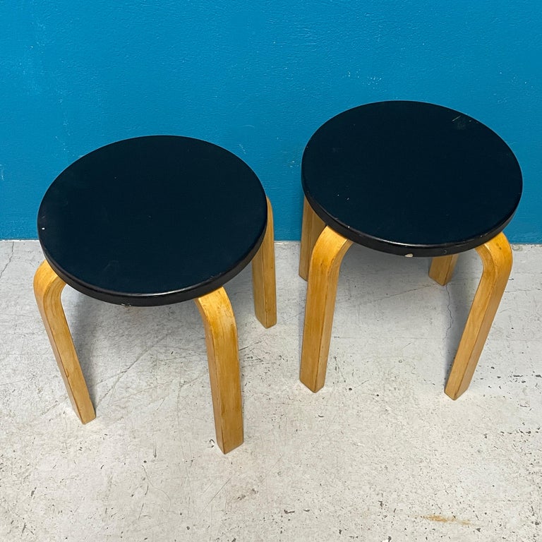 Pair of Alvar Aalto E60 Stool's, Artek Finland, Vintage Condition For ...