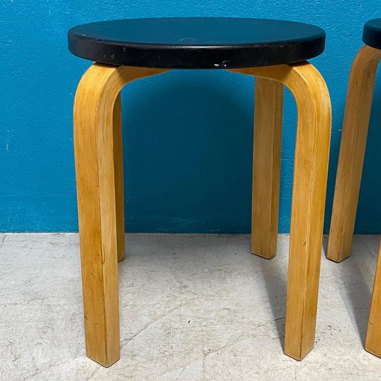 Pair of Alvar Aalto E60 Stool's, Artek Finland, Vintage Condition For ...