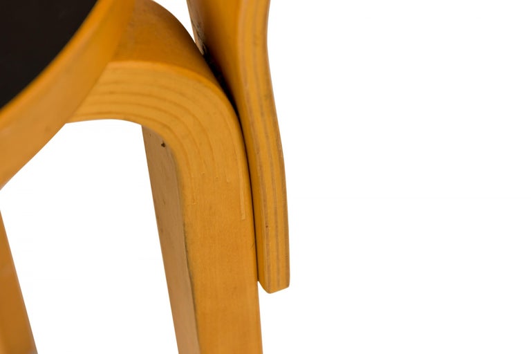 Pair of Alvar Aalto for Artek Finnish Bent Birch Plywood Counter Stools ...