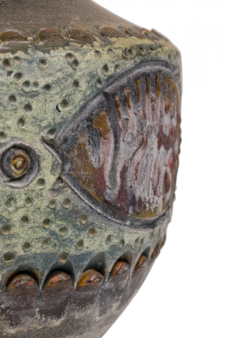 Pair of Alvino Bagni for Bitossi Italian Ceramic Fish Striped Table ...