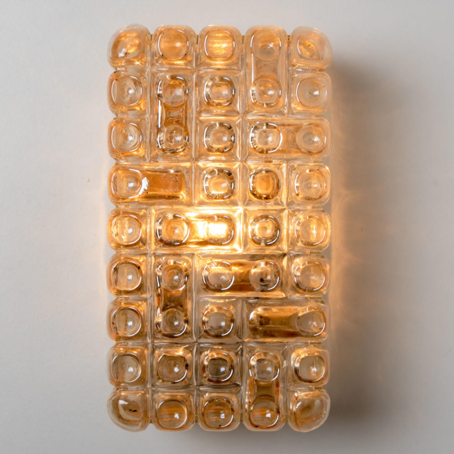 Pair Of Amber Bubble Glass Wall Sconces in the Style of Helena Tynell ...