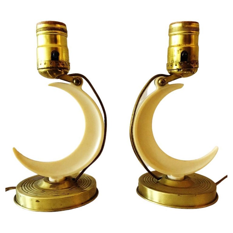 Pair of American Art Deco Brass and Bakelite Convertible Table/Wall ...