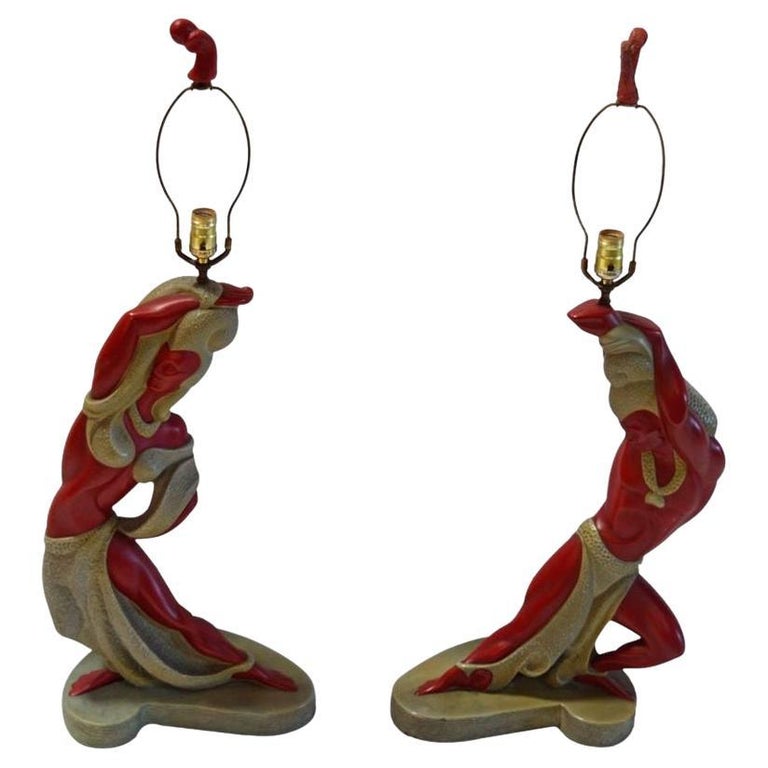 Pair of American Art Deco Lamps For Sale at 1stDibs
