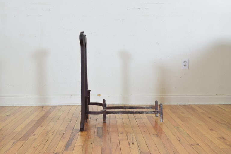 Pair of American Arts and Crafts Cast Iron and Copper Andirons, circa ...