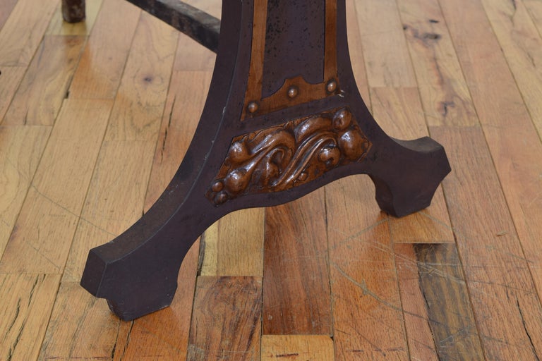 Pair of American Arts and Crafts Cast Iron and Copper Andirons, circa ...