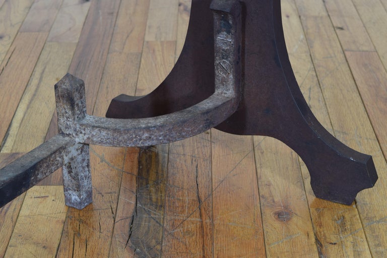 Pair of American Arts and Crafts Cast Iron and Copper Andirons, circa ...