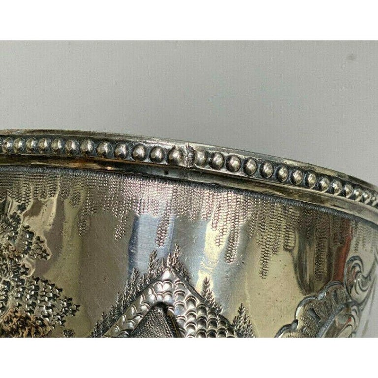 Pair of American Coin Silver Repousse Wine Chalices or Goblets, circa ...