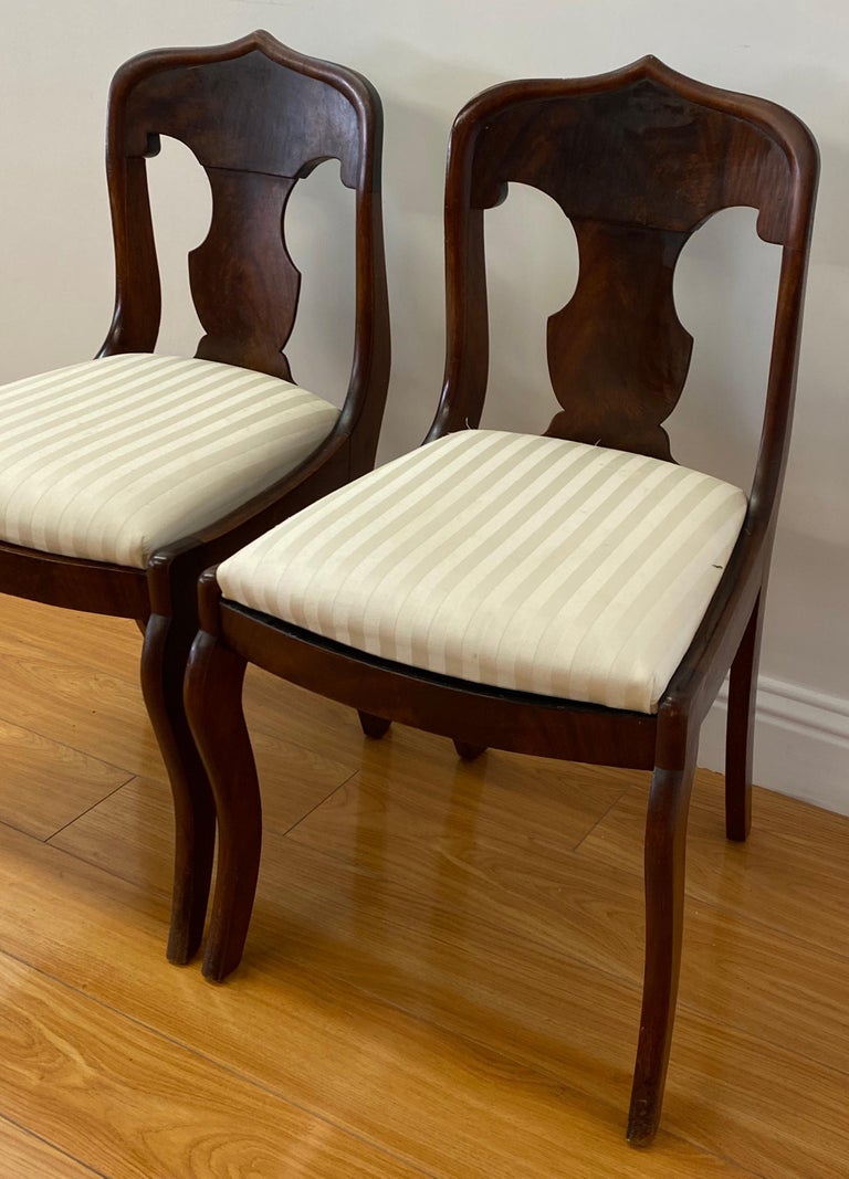 Pair of American Flame Mahogany Empire Style Side Chairs at 1stDibs