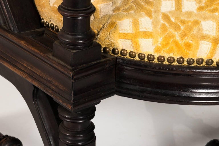 Pair of American Gothic Revival Armchairs by Daniel Pabst, circa 1878 ...