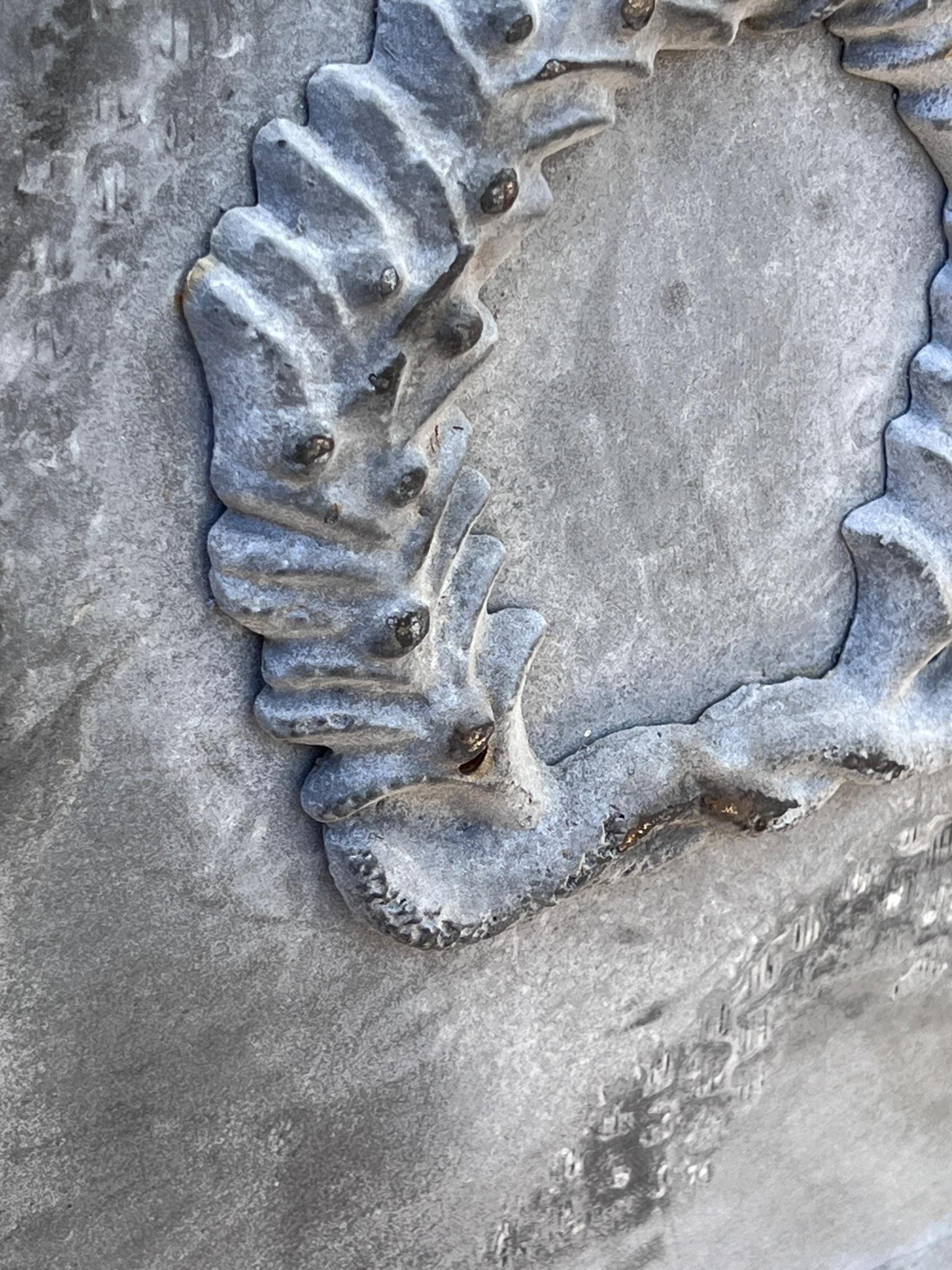 Pair of American Neoclassical Style Grey Metal Planters with Garland at ...