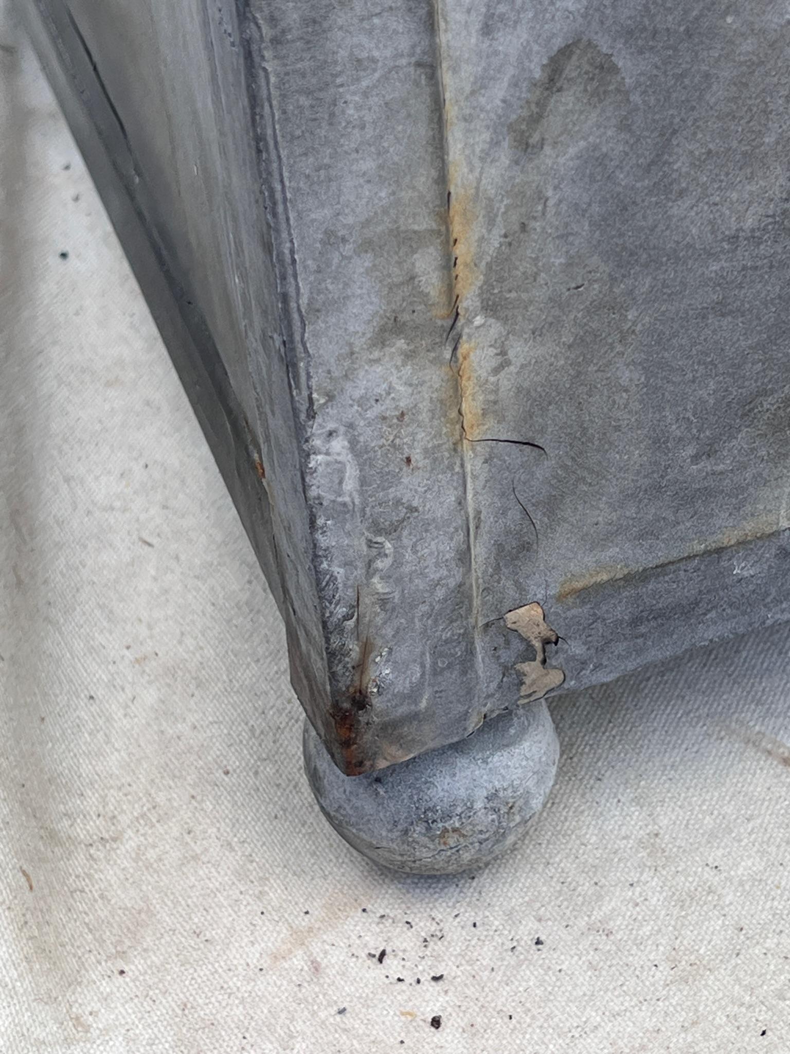 Pair of American Neoclassical Style Grey Metal Planters with Garland at ...