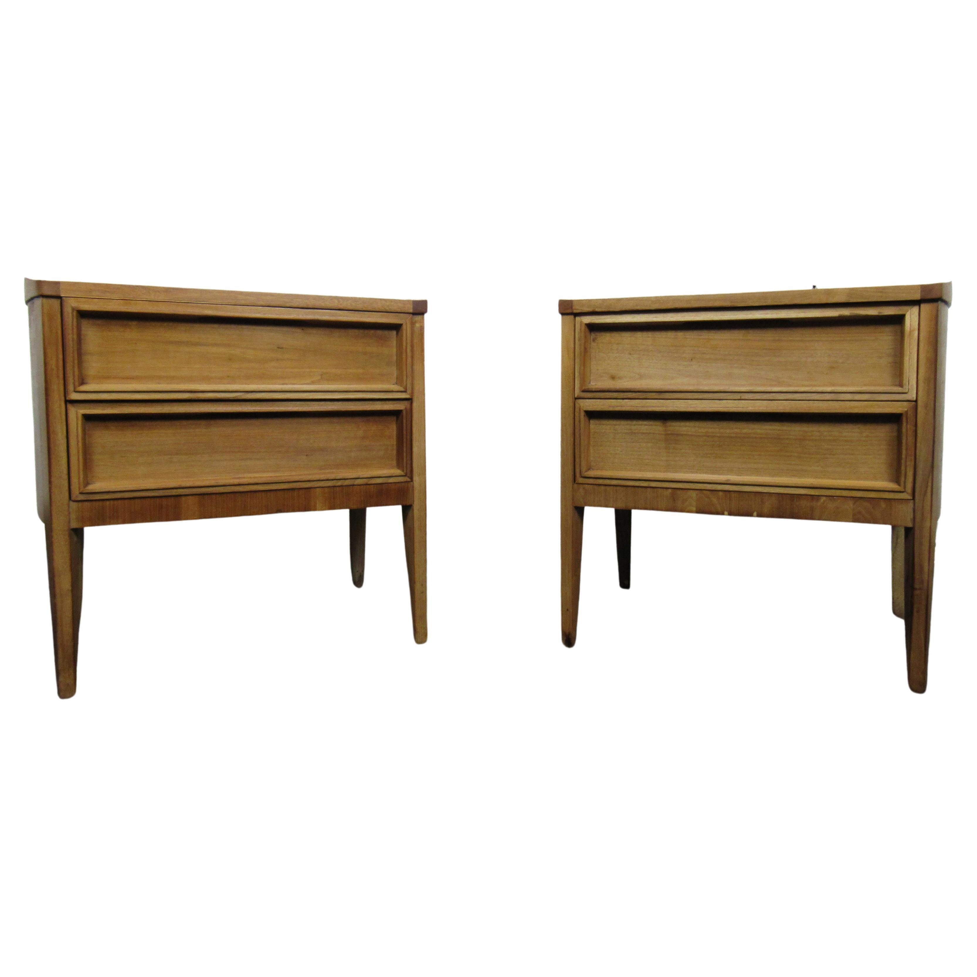 Russel Wright Pair of American Modern Solid Maple Nightstands at 1stDibs