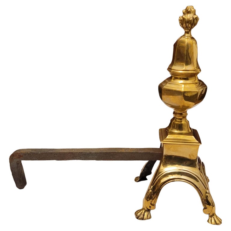 Pair of American Regency Cast Brass And Iron Andirons, Circa 1920s For ...