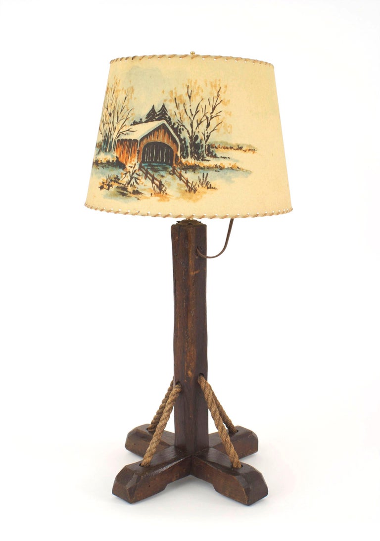 Pair of American Rustic Old Hickory 1930s Table Lamps at 1stDibs