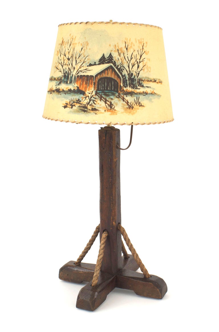 Pair of American Rustic Old Hickory 1930s Table Lamps at 1stDibs