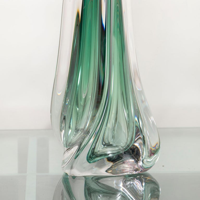 Pair of Amorphic Sommerso Murano Glass Lamps For Sale at 1stDibs